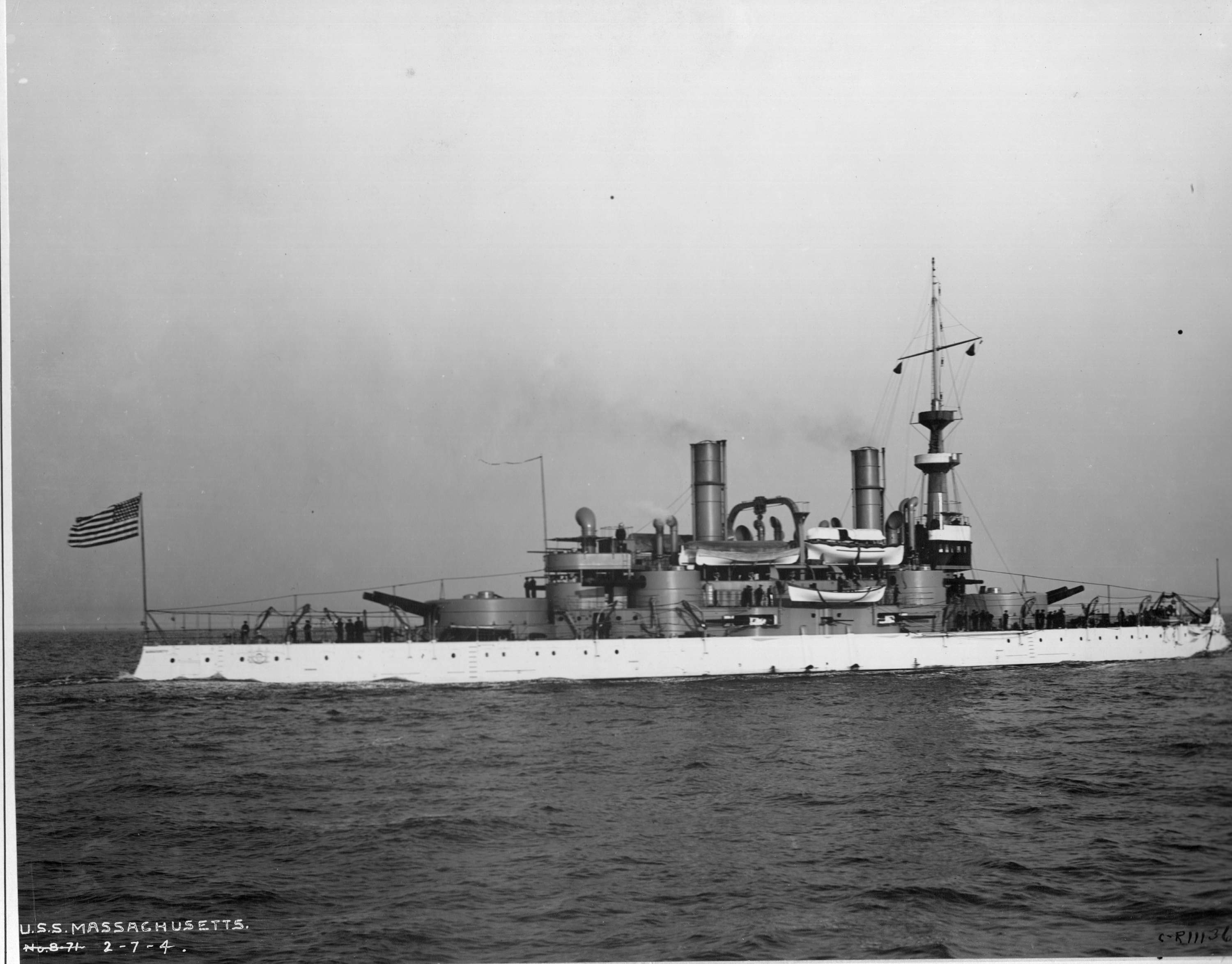 Battleship Photo Index BB-2 USS MASSACHUSETTS
